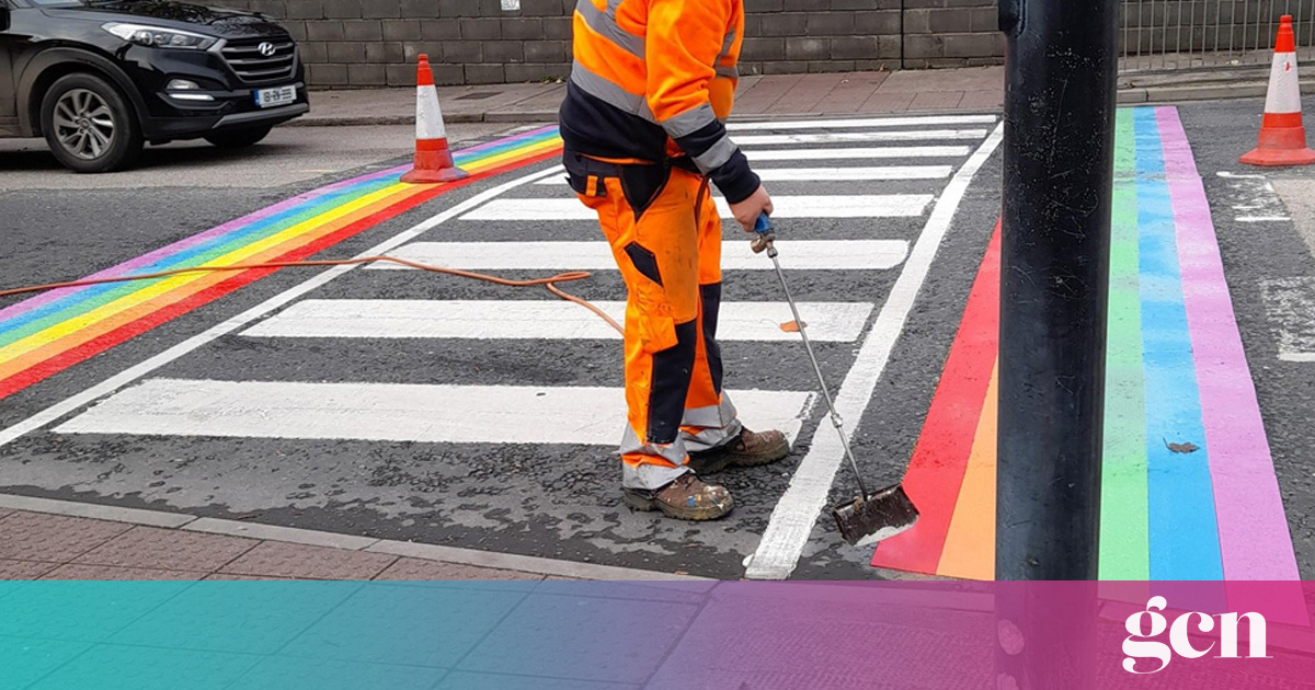 Roscommon installs rainbow crossing to mark Stand Up Awareness Week • GCN