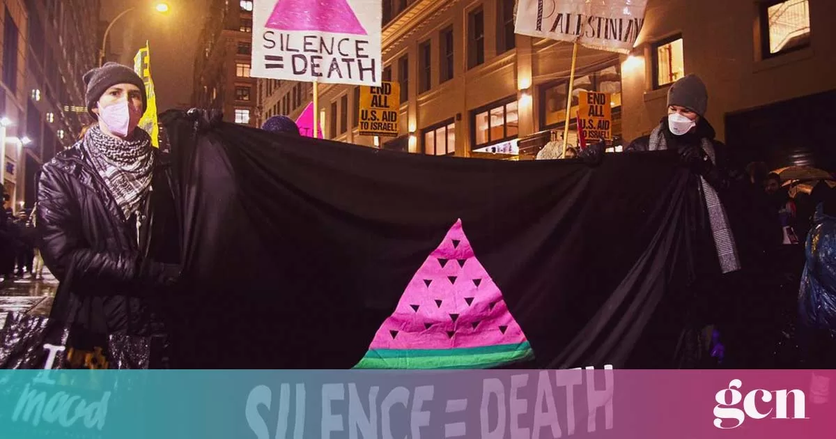 ACT UP New York revives historic protest banners in powerful display of ...